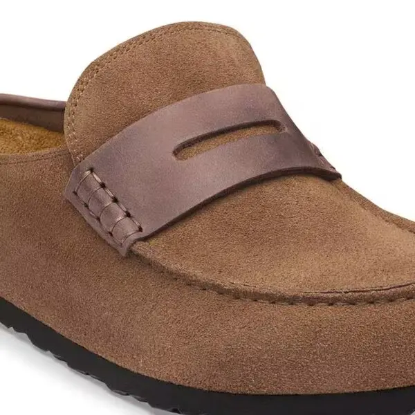 BIRKENSTOCK Naples Wrapped Suede Moc Toe Clogs
