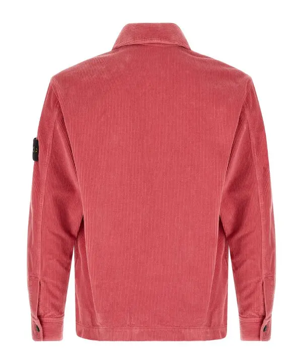 Stone Island Logo Patch Corduroy Shirt - No