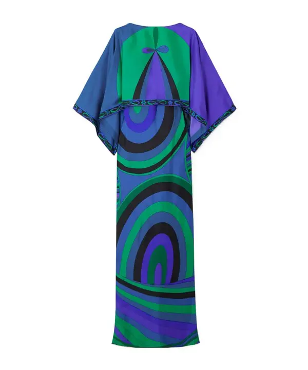 Emilio Pucci Layered Printed Silk-twill Maxi Dress