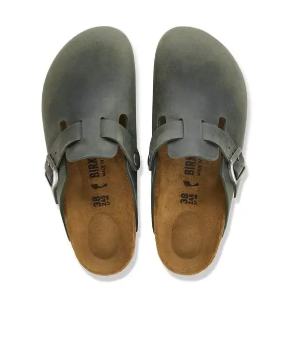 BIRKENSTOCK Boston Natural Leather Oiled Clogs
