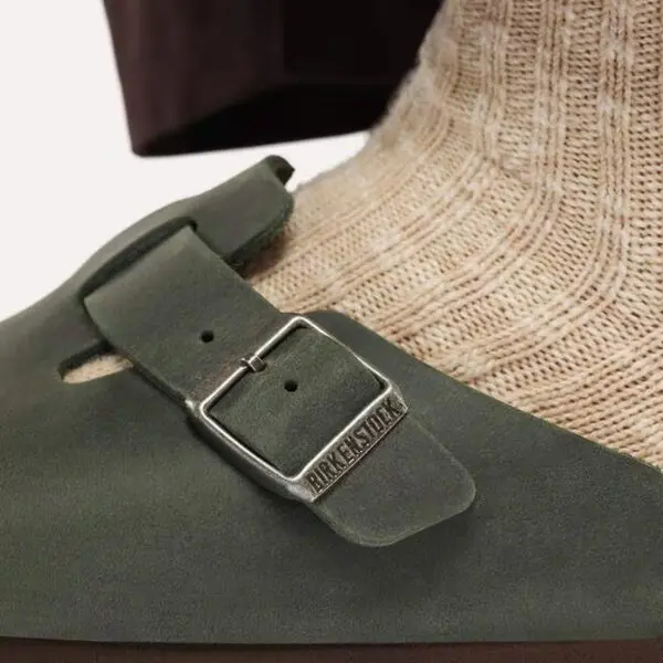 BIRKENSTOCK Boston Natural Leather Oiled Clogs