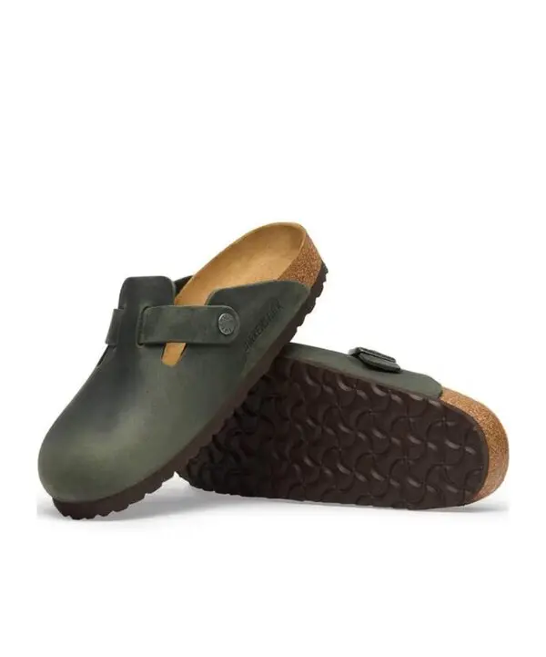 BIRKENSTOCK Boston Natural Leather Oiled Clogs