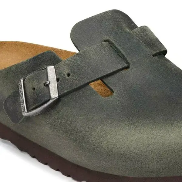 BIRKENSTOCK Boston Natural Leather Oiled Clogs