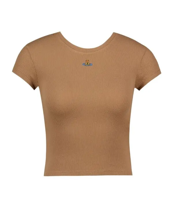 VIVIENNE WESTWOOD Baby Peru Cropped T-shirt - Cardboard
