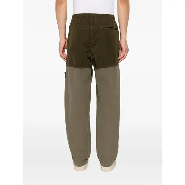 Stone Island Loose Fit Trousers With Elastic Waist And Pocket Details