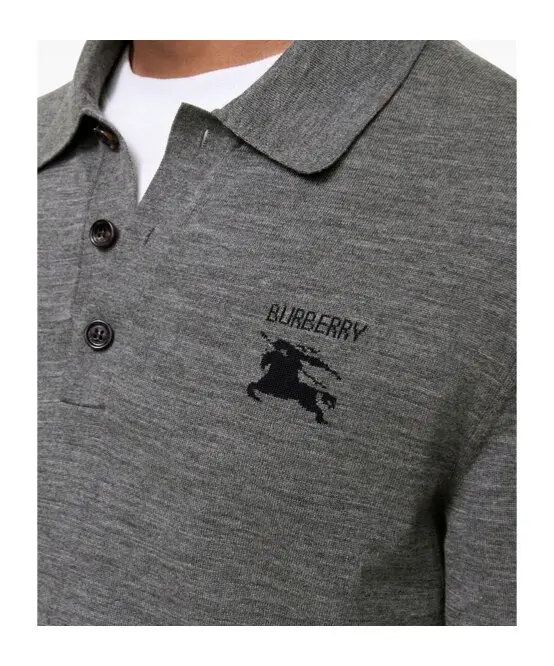 Burberry Long-sleeve Knight Wool Polo Shirt