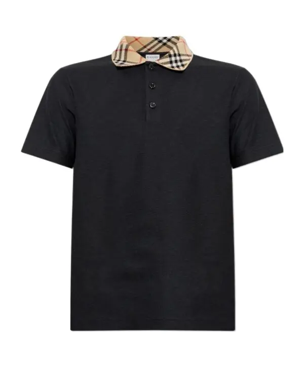 Burberry Check Collar Short Sleeved Polo Shirt