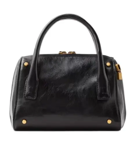 Versace Roomy Small Leather Boston Bag