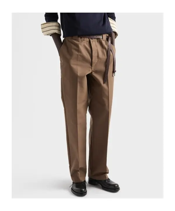 Prada Logo-plaque Straight-leg Trousers