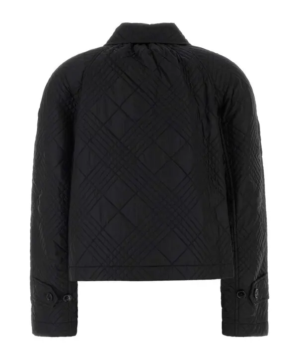 Burberry Quilted Nylon Cropped Jacket - Black