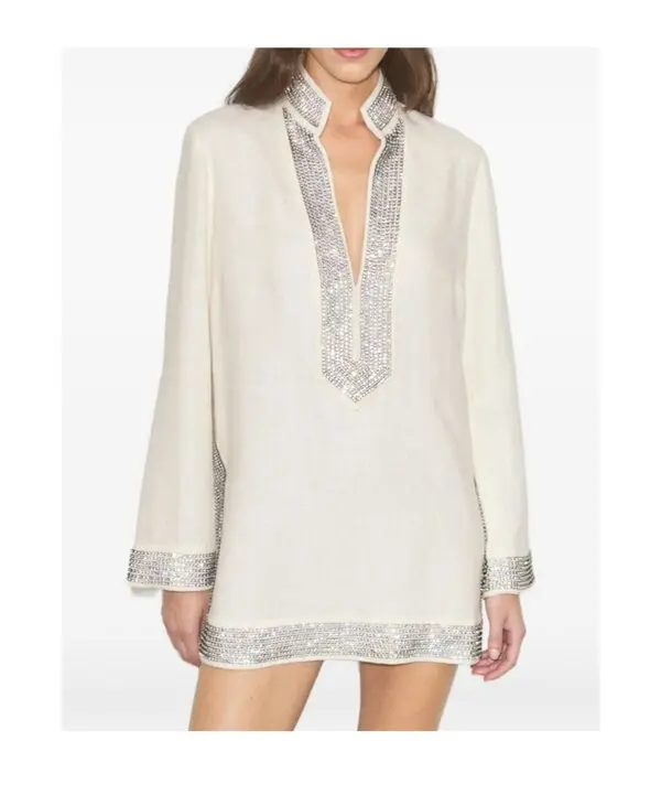 Tory Burch Embellished Linen Tunic
