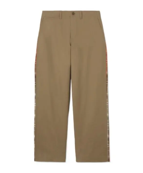 Burberry Tropical Gabardine And Check Chinos