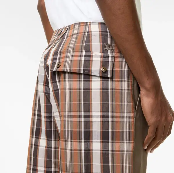 Burberry Tropical Gabardine And Check Chinos