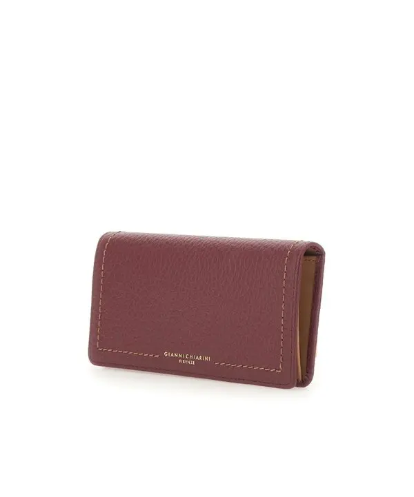 GIANNI CHIARINI Bubble Flap Wallet - Wine Red