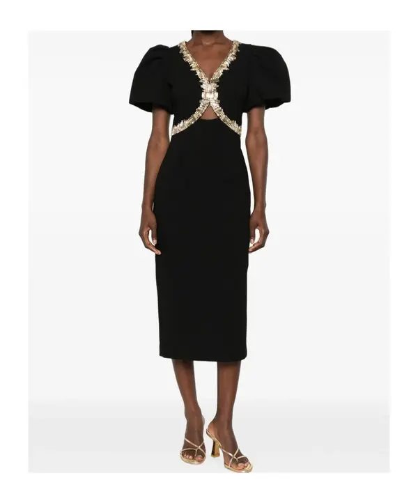 Rebecca Vallance Alexandrite Crystal-embellishment Midi Dress