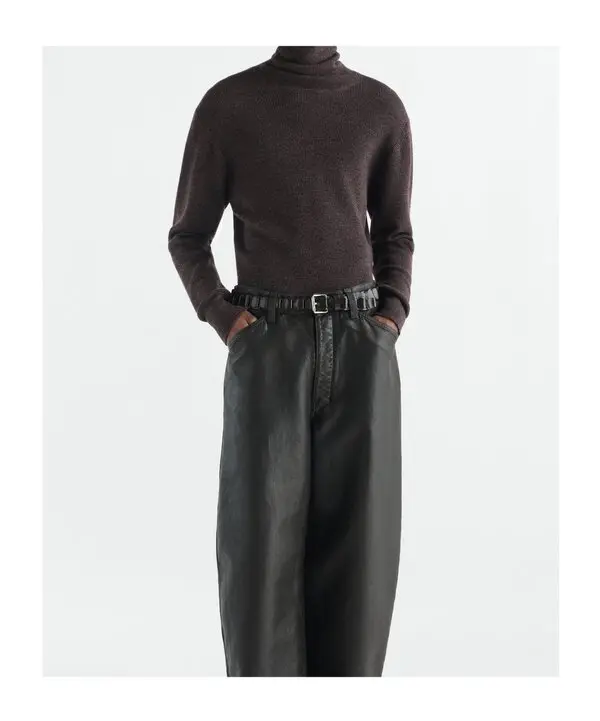 LEMAIRE Mouline Turtleneck Knitted Sweater - Ecorce
