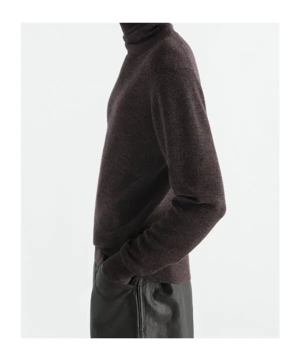 LEMAIRE Mouline Turtleneck Knitted Sweater - Ecorce