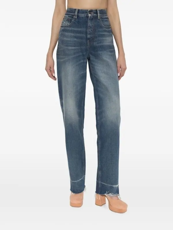 Chloé High-waisted Frayed-edge Jeans