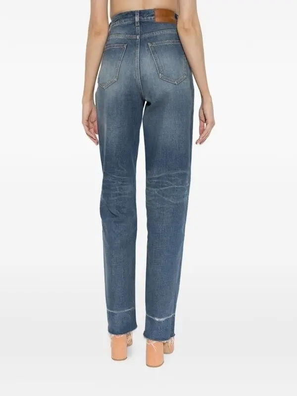 Chloé High-waisted Frayed-edge Jeans