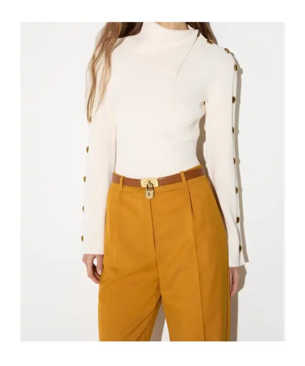 Elisabetta Franchi Knit Pullover With Jewel Buttons