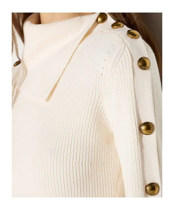Elisabetta Franchi Knit Pullover With Jewel Buttons