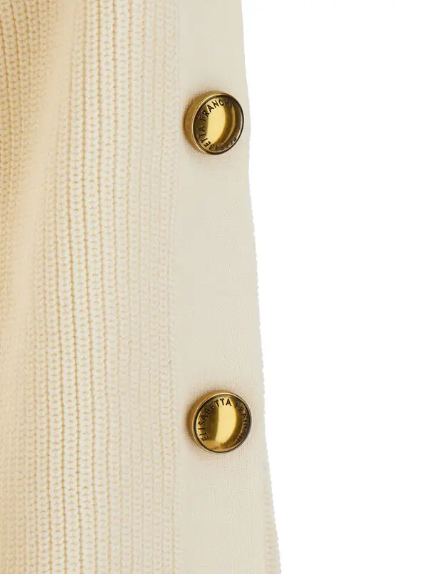 Elisabetta Franchi Button-detail High Neck Knitted Sweater - Cream