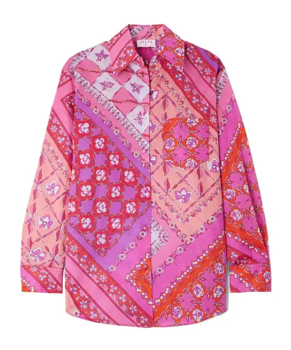 Emilio Pucci Oversized Printed Cotton-voile Shirt