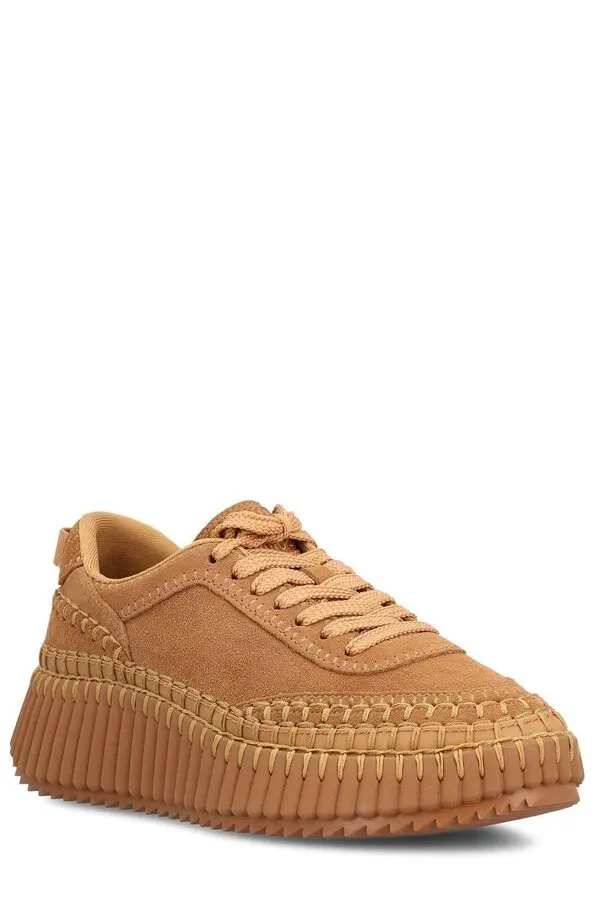 Chloé Nama Lace-up Sneakers - Brown