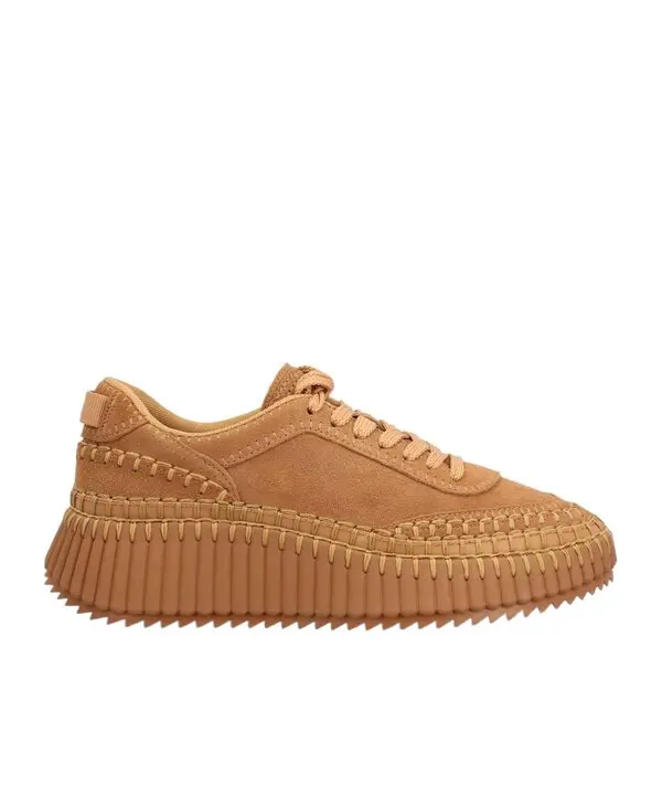 Chloé Nama Lace-up Sneakers - Brown