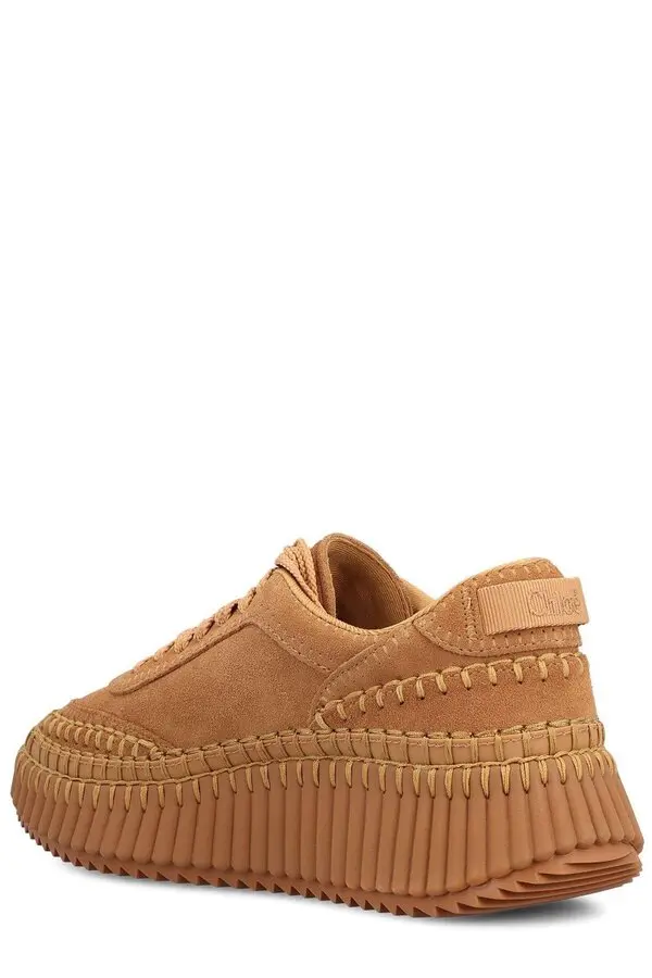 Chloé Nama Lace-up Sneakers - Brown