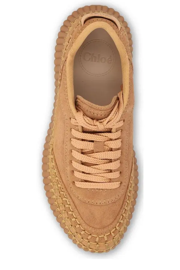 Chloé Nama Lace-up Sneakers - Brown