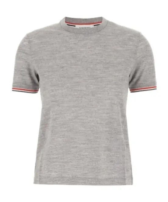 Thom Browne Striped Cuff Knitted T-shirt - Grey
