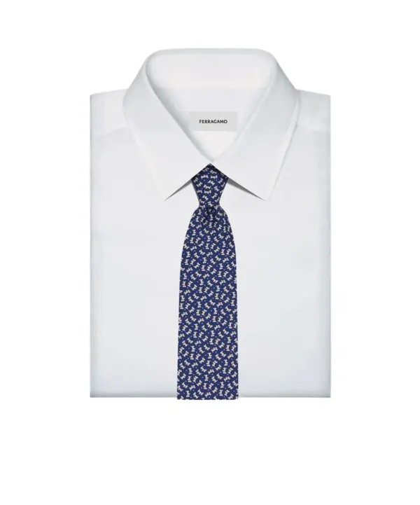 FERRAGAMO Charlie Print Silk Tie