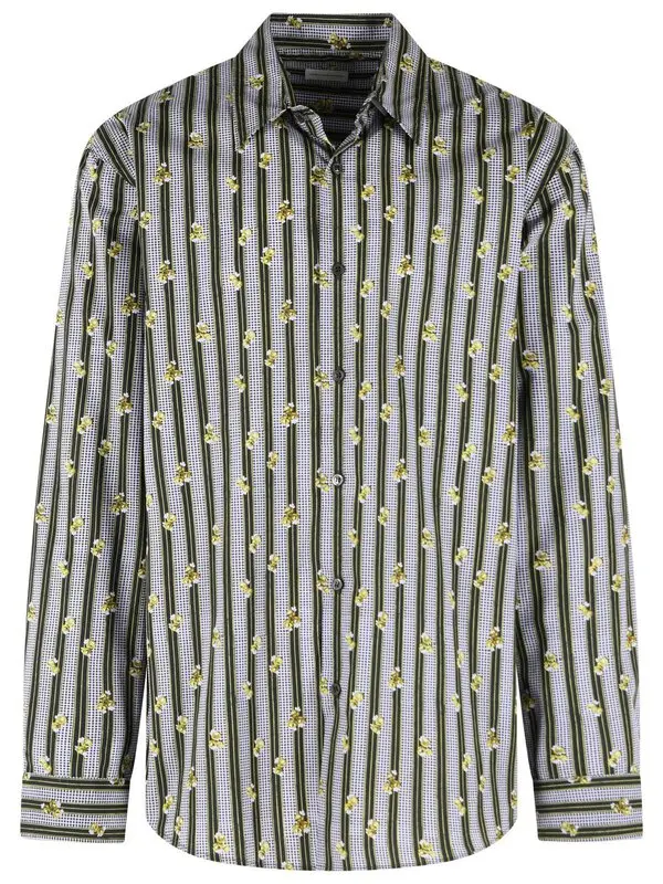 Dries Van Noten Long Sleeve Buttoned Shirt - Green