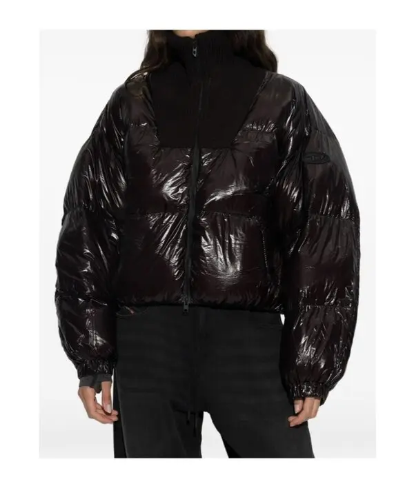 DIESEL® Cotton-padded Jacket With A Knit Collar