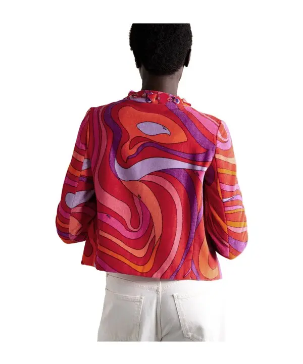 Emilio Pucci Embellished Twill-trimmed Printed Cotton-terry Jacket