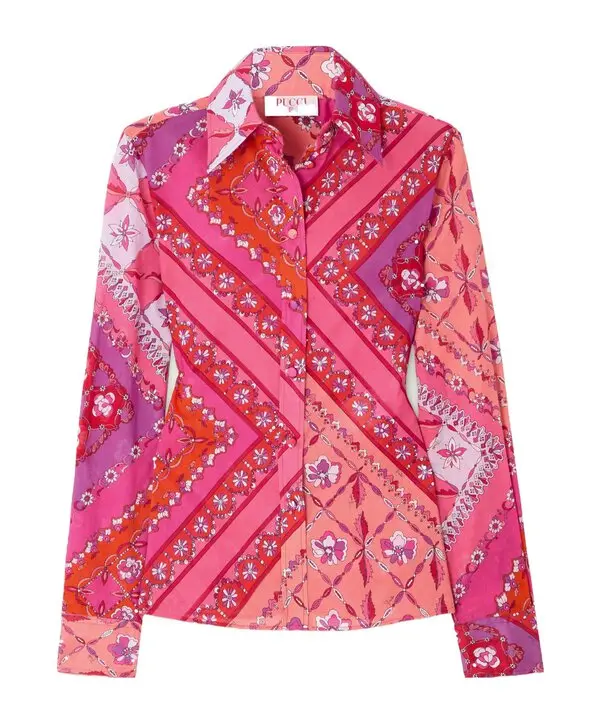 Emilio Pucci Printed Cotton-muslin Shirt