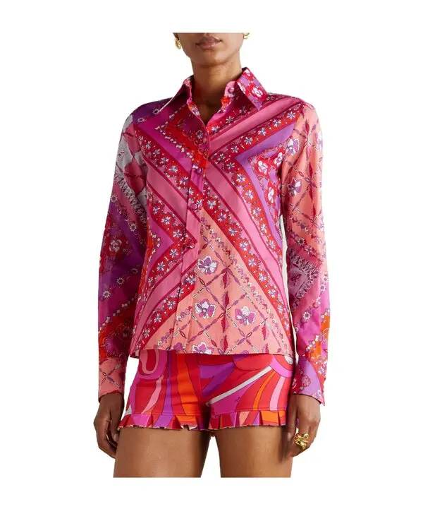 Emilio Pucci Printed Cotton-muslin Shirt