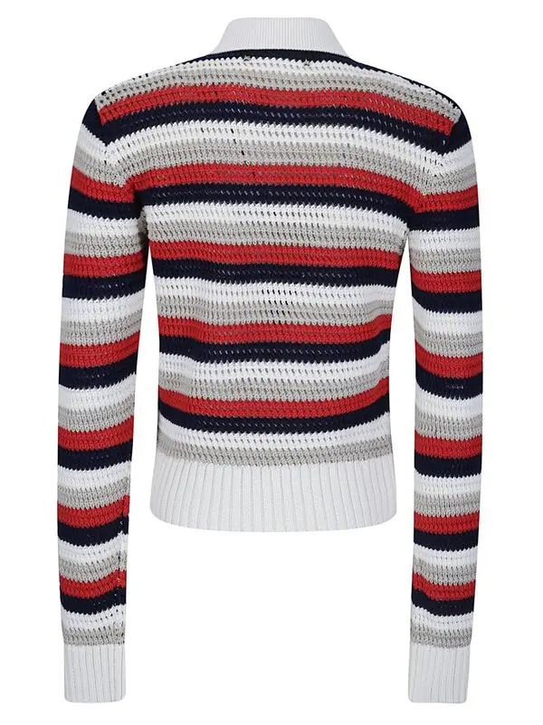 GOLDEN GOOSE Striped Knitted Top - Gray