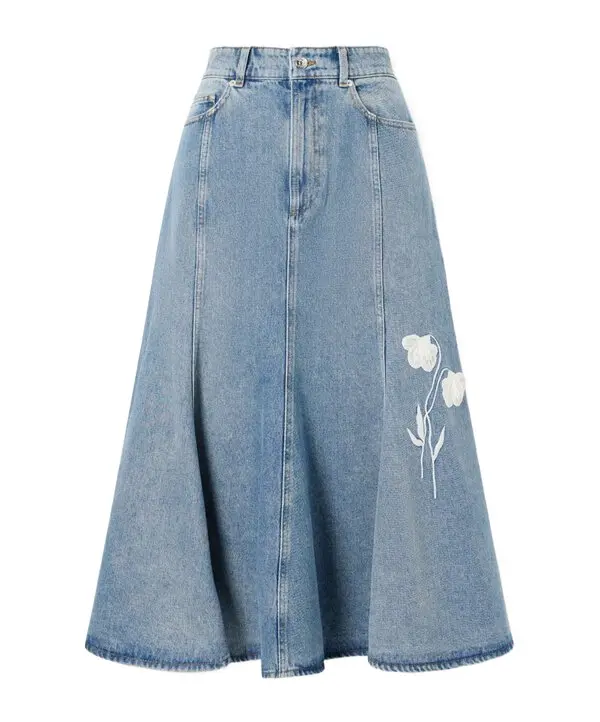 Erdem Denim Midi Skirt