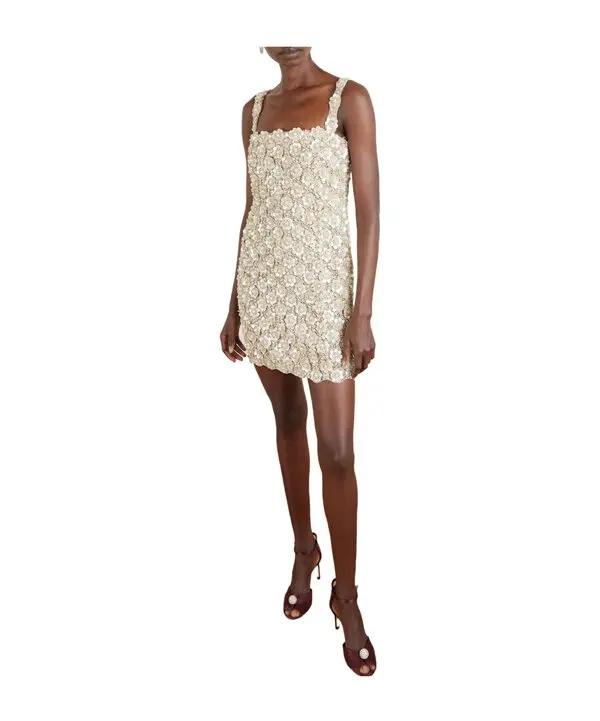 Oscar De La Renta Embroidered Mini Dress
