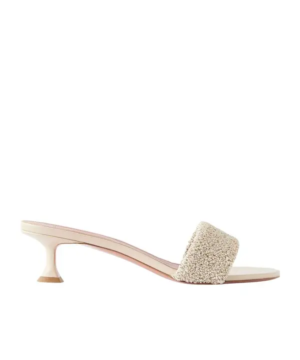 Amina Muaddi Straw Mules