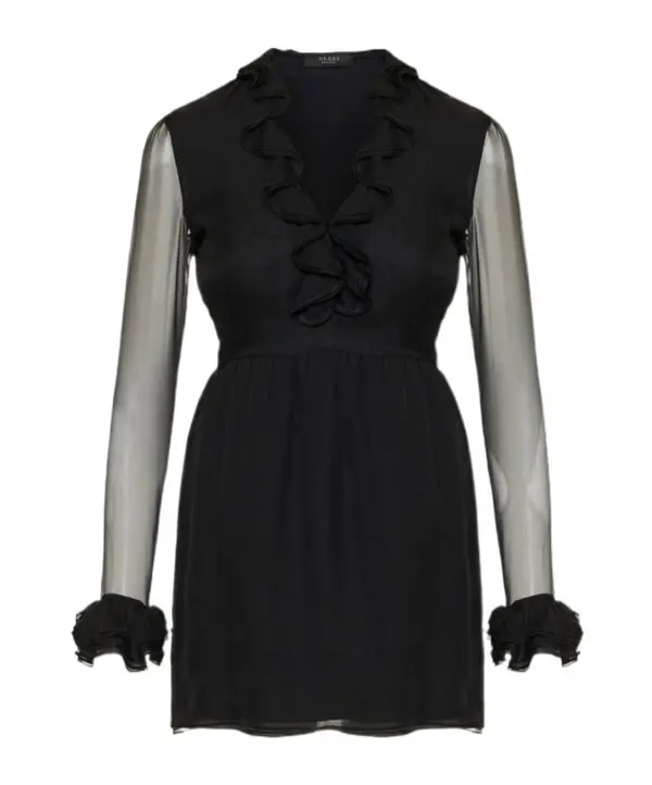 Gucci Silk Ruffle Mini Dress