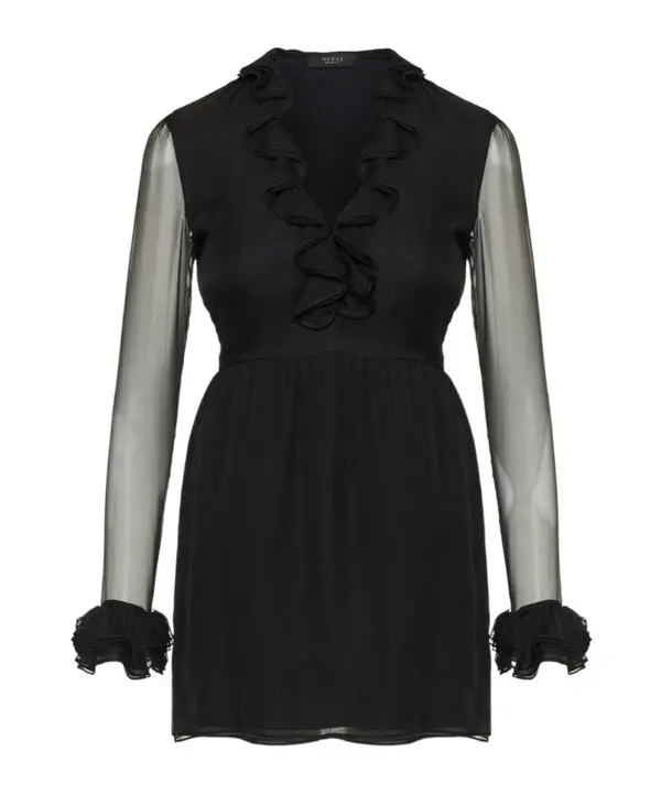 Gucci Ruffled Silk-chiffon A-line Mini Dress