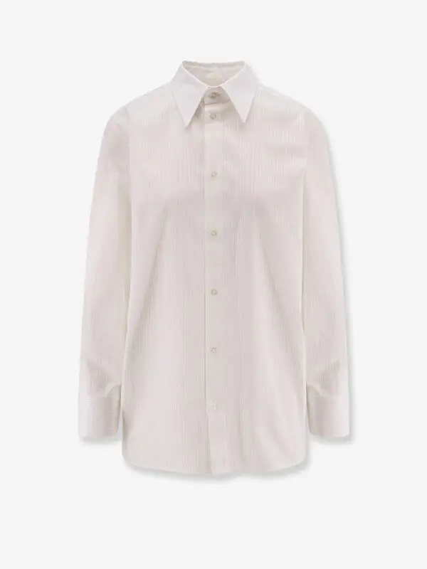 Saint Laurent Certified Cotton Shirt With Cassandre Embroidery
