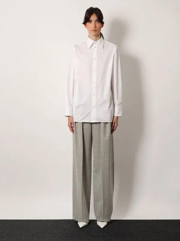 Saint Laurent Certified Cotton Shirt With Cassandre Embroidery