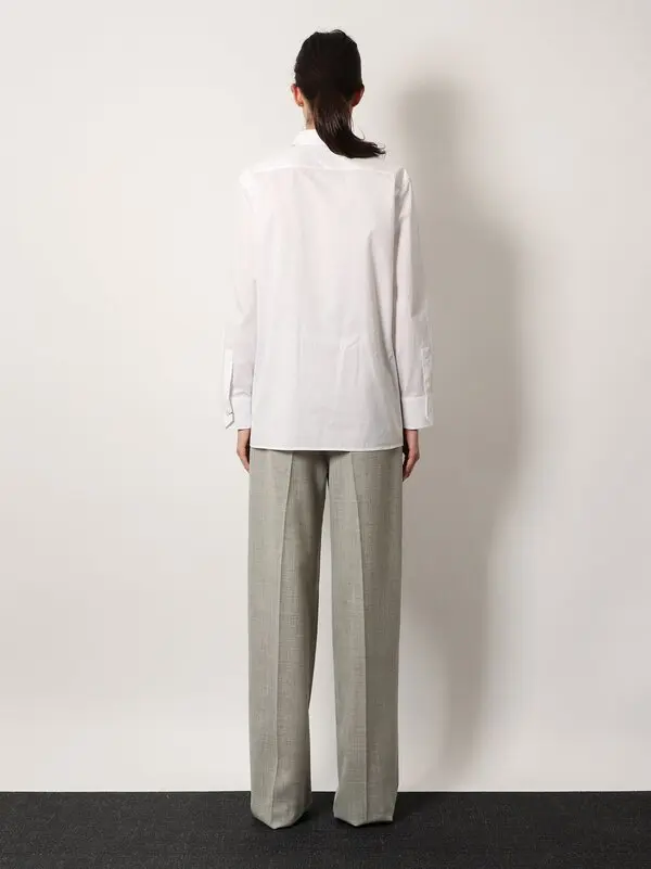 Saint Laurent Certified Cotton Shirt With Cassandre Embroidery