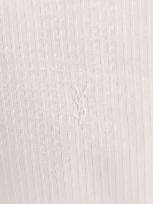Saint Laurent Certified Cotton Shirt With Cassandre Embroidery