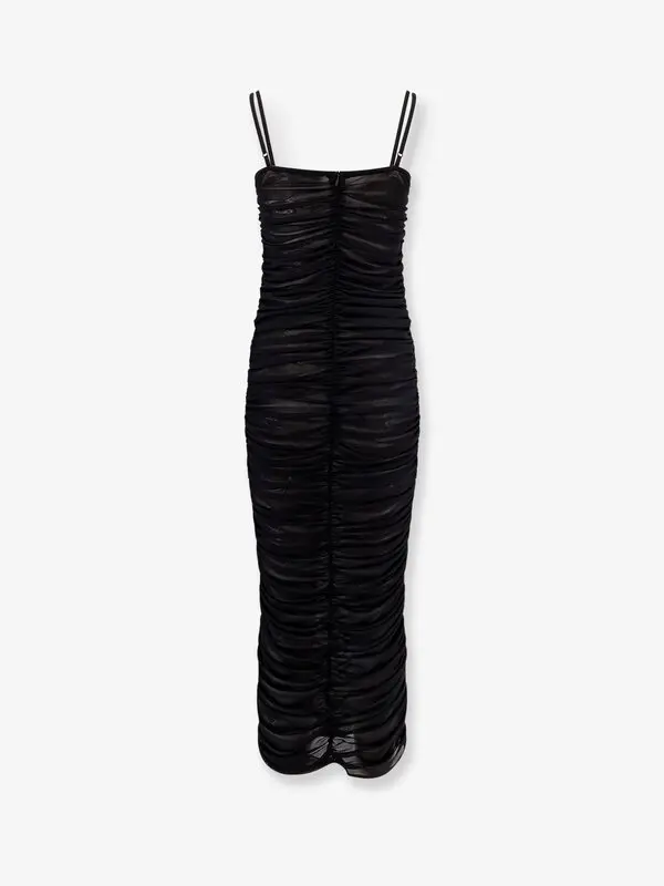 ACTUALEE Nylon Draped Dress With Adjustable Straps