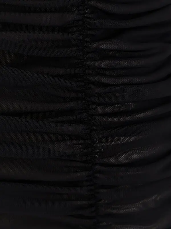ACTUALEE Nylon Draped Dress With Adjustable Straps